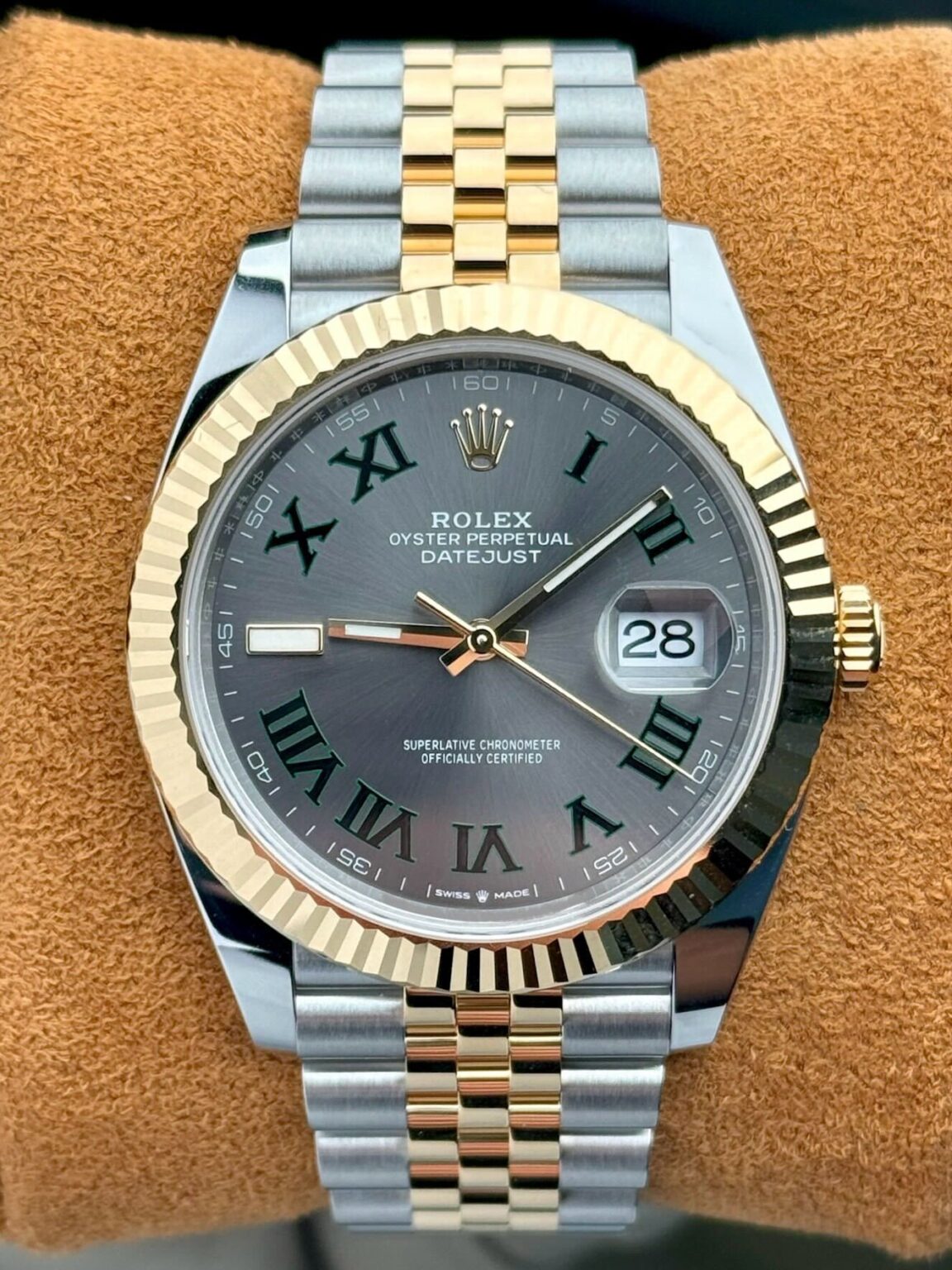 Rolex Datejust 41 Two-Tone Yellow Gold & Stainless Steel Grey Roman ...