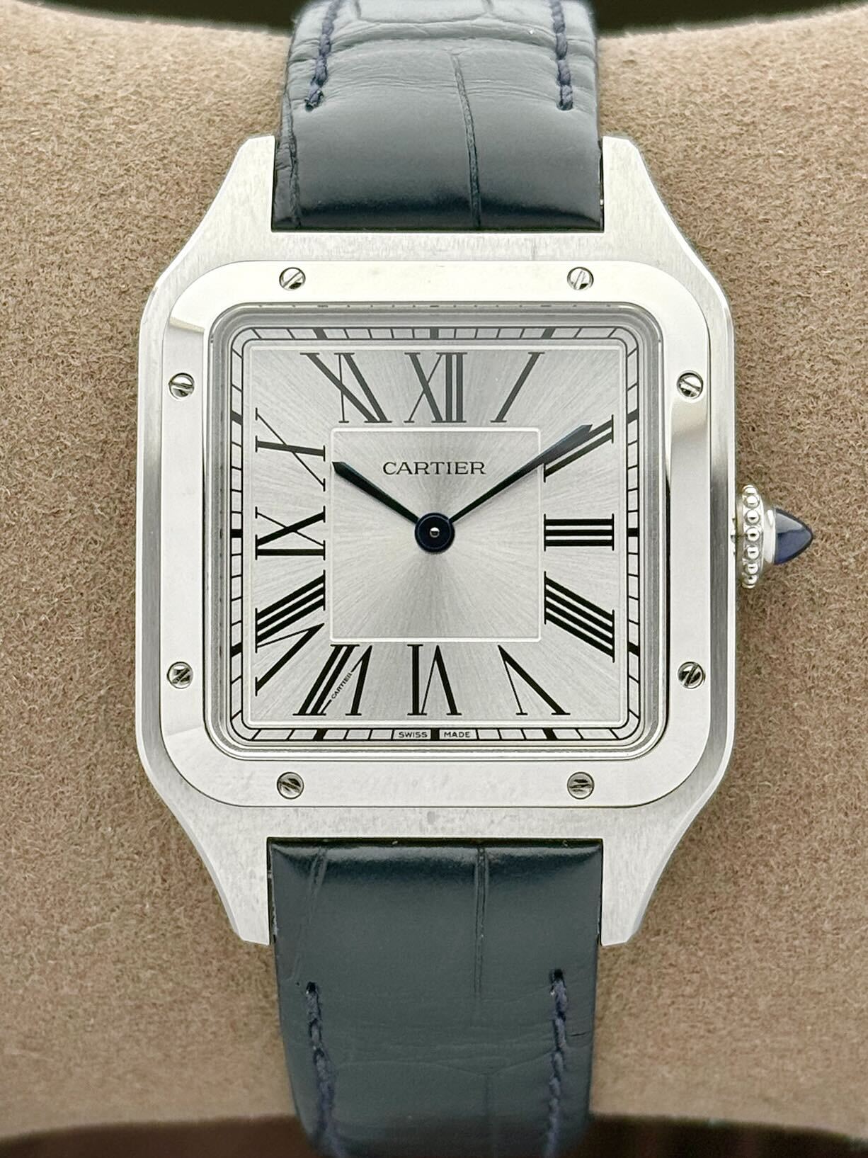 Cartier Santos Dumont Large Blue Crocodile Skin Strap WSSA0022 (2024 ...